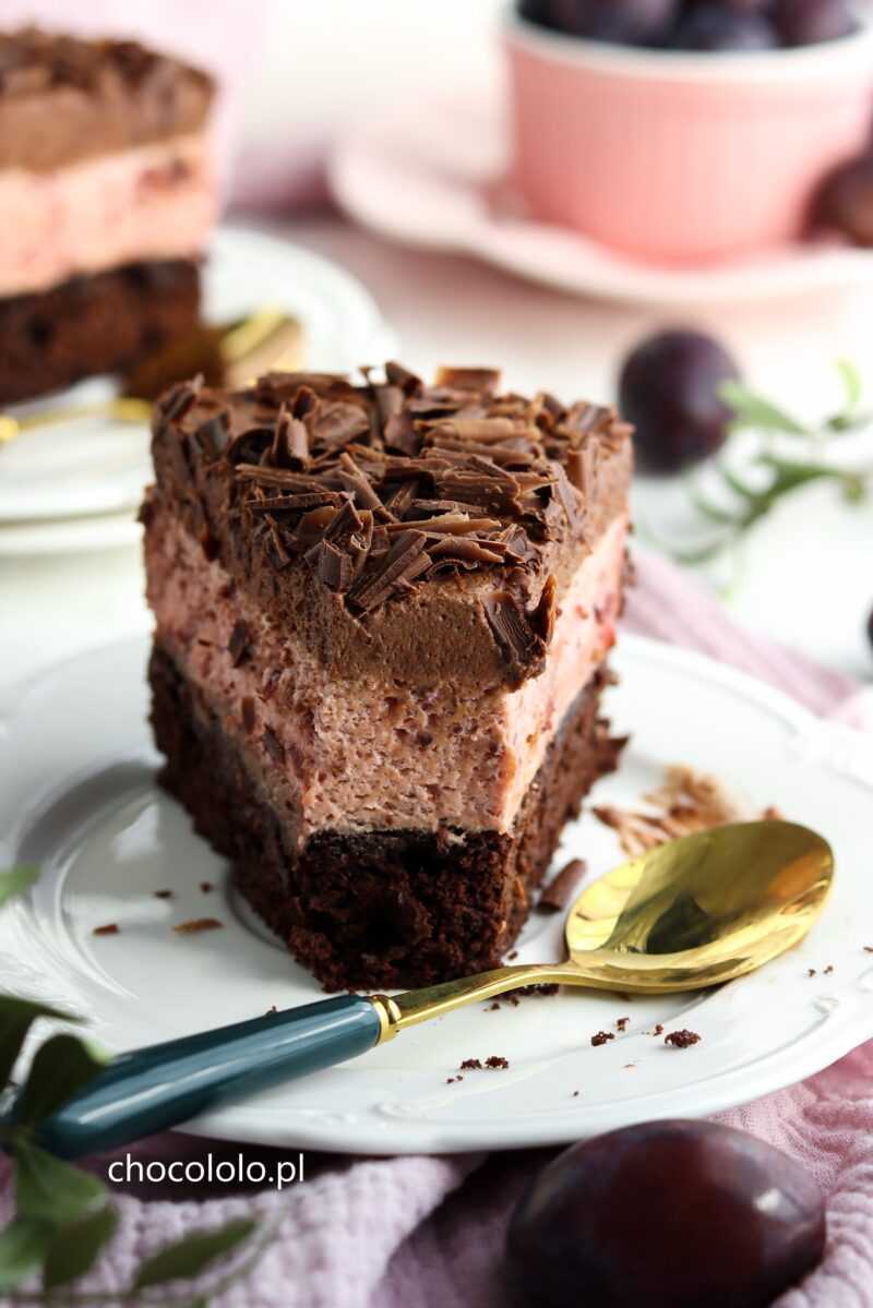 Ciasto czekoladowe z musem śliwkowym - Chocololo.pl - czekoladowy blog