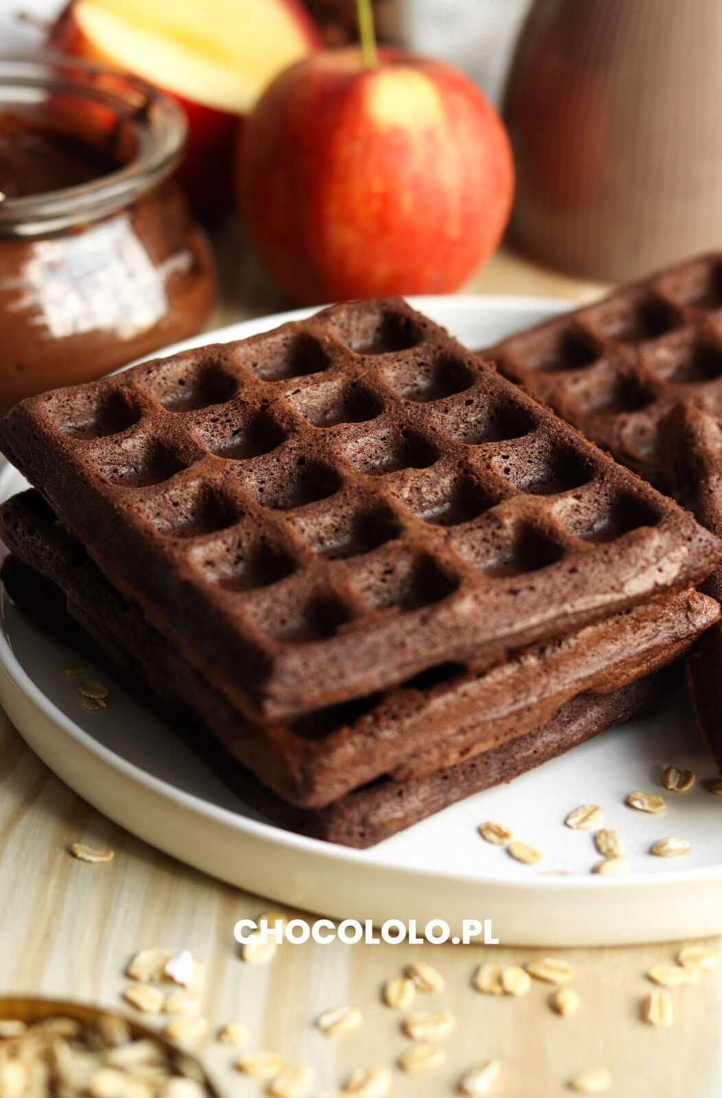 Czekoladowe gofry owsiane (bezglutenowe) - Chocololo.pl - czekoladowy blog