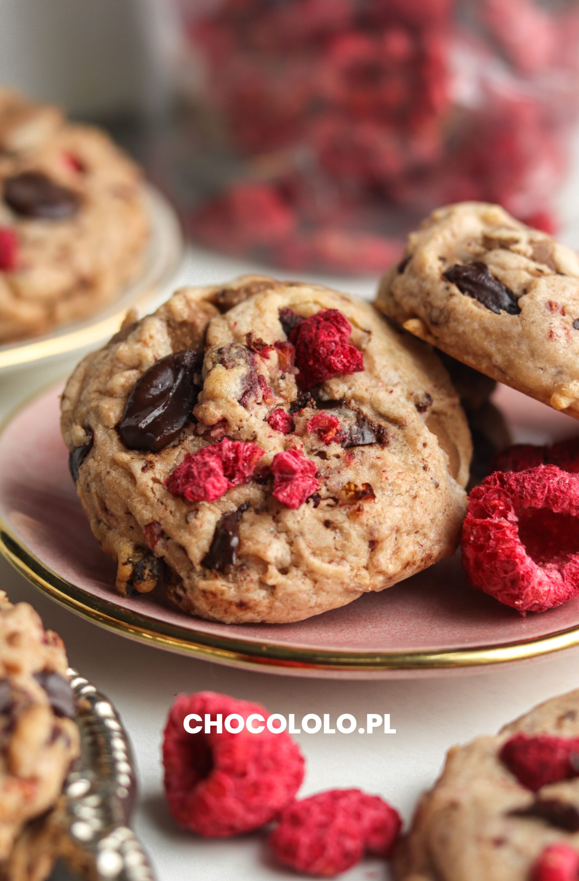 Malinowe ciasteczka z czekoladą - Chocololo.pl - czekoladowy blog